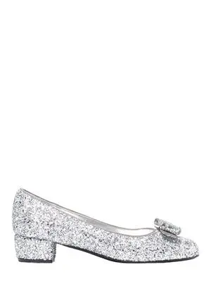 FERRAGAMO Glitter-detail Pumps - Silver