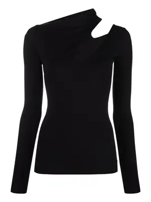 MANURI Bambina Cut-out Detail Blouse - Black