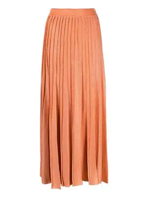 PATRIZIA PEPE Glitter Pleated Midi Skirt