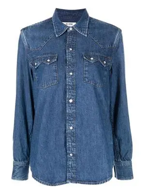 RE/DONE RE/DONE "50s Sawtooth Western Shirt" In Medium Blue Denim