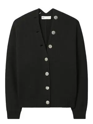 Tory Burch Merino Wool Cardigan - Black