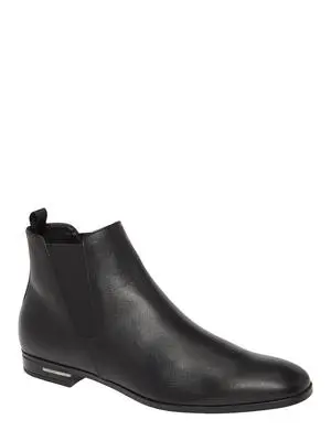 Prada Saffiano Leather Chelsea Boots - Nero