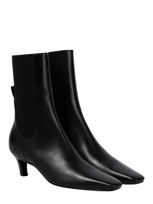 TOTÊME Leather Ankle Boots - Black