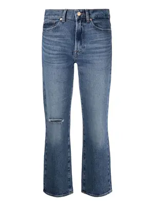 7 For All Mankind High-rise Cropped Logan Jeans - Blue