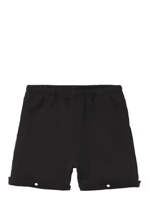 LES TIEN Heavyweight Cotton-jersey Fleece-backed Shorts - Black