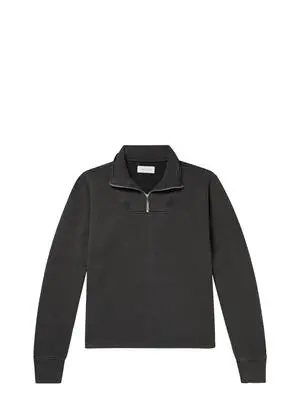 LES TIEN Cotton-jersey Half-zip Sweatshirt - Gray