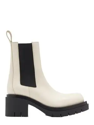 Bottega Veneta The Lug Leather Ankle Boots - White