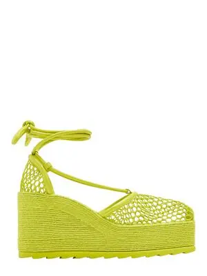 Bottega Veneta Lace-up Wedge Espadrilles - Green