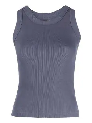 STYLAND Jersey Ribbed Knit Vest - Blue
