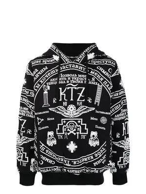 KTZ Oversized Printed Hoodie - Black