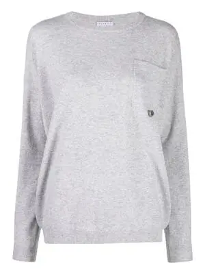 Brunello Cucinelli Jersey-knit Jumper - Grey