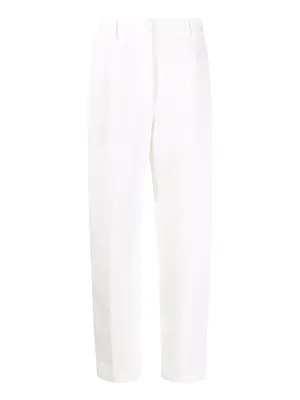Brunello Cucinelli Linen-cotton Tapered Trousers - White