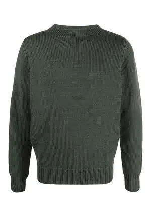 DELL'OGLIO Merino Knit Crew Neck Jumper - Green