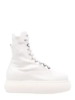 Attico Selene Flatform Ankle Boots - White