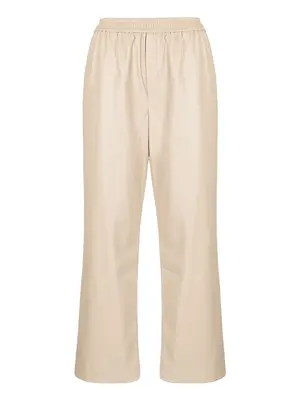 Goen.j Faux-leather Straight Trousers - Brown