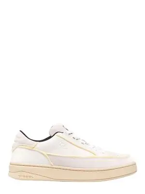 DIESEL® Leather Panelled Trainers - White