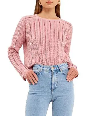 ENDLESS ROSE Endless Rose Sequin Detail Knit Sweater