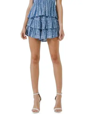 ENDLESS ROSE Endless Rose Sequin Ruffle Skort
