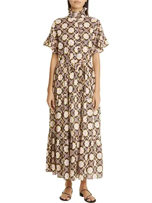 Mille MILLE Victoria Ruffle Front Dress Merida Print