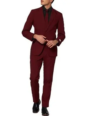 Opposuits Blazing Burgundy Slim Fit Two-piece Suit & Tie Set Red