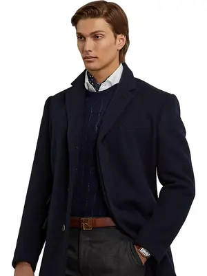 Ralph Lauren Kent Wool-blend Topcoat - Navy