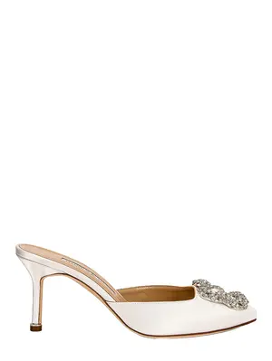 Manolo Blahnik Manolo Blahnik Hangisi 70 Mule Medium Cream