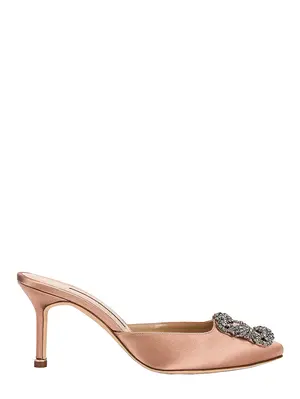 Manolo Blahnik Hangisimu 70 Mule - Nude