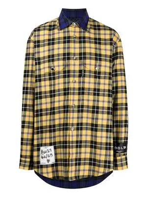 COOL T.M Plaid-check Print Shirt - Yellow