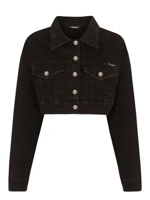 Dolce & Gabbana Cropped Denim Jacket - Black