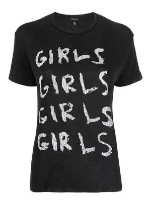 R13 Slogan-print Short-sleeved T-shirt - Black