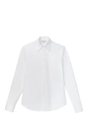 Lafayette 148 New York Cotton Stretch Slim Fit Shirt - White