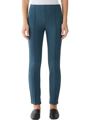 Lafayette 148 New York Stretch High Rise Slim Ankle Pants - Petrol