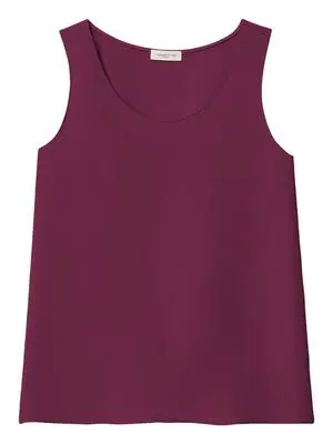 Lafayette 148 New York Sleeveless Silk Blouse Violet Ash