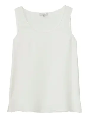 Lafayette 148 New York Sleeveless Silk Blouse White