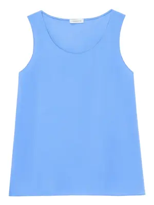 Lafayette 148 New York Silk Georgette Sleeveless Blouse Blue Iris