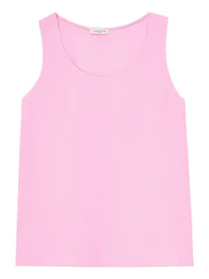 Lafayette 148 New York Silk Georgette Sleeveless Blouse Pink Madder
