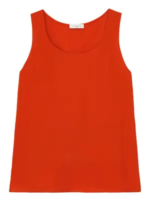 Lafayette 148 New York Silk Georgette Sleeveless Blouse Red