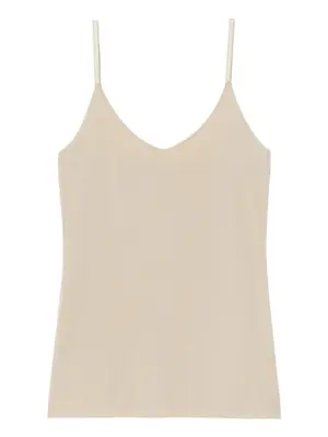 Lafayette 148 New York Jersey Scoop Neck Camisole Tank Beige