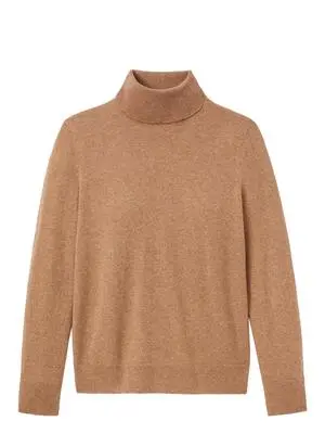 Lafayette 148 New York Cashmere Turtleneck Sweater - Cammello Melange
