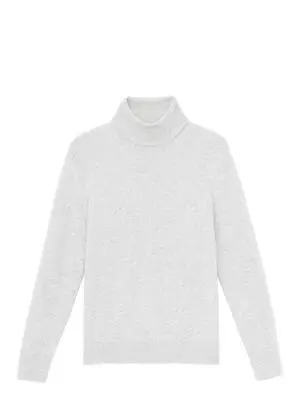 Lafayette 148 New York Cashmere Turtleneck Sweater - Grey Heather