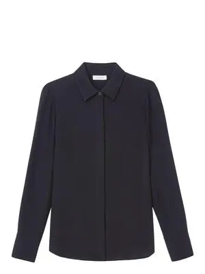 Lafayette 148 New York Silk Georgette Button-front Blouse - Black
