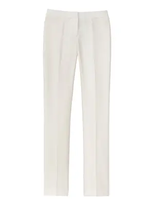 Lafayette 148 New York Crepe High-Waisted Straight-Leg Pants White