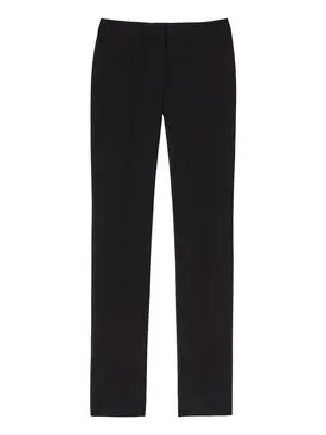 Lafayette 148 New York Crepe High-Waisted Straight Leg Trousers Black