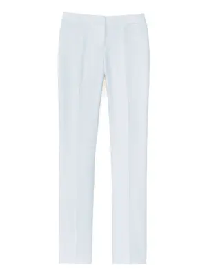 Lafayette 148 New York Crepe High-Waisted Straight Leg Trousers Blue
