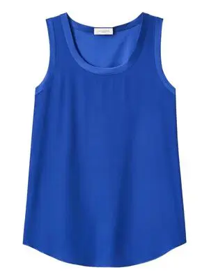 Lafayette 148 New York Silk Reversible Sleeveless Blouse - Galaxy Blue