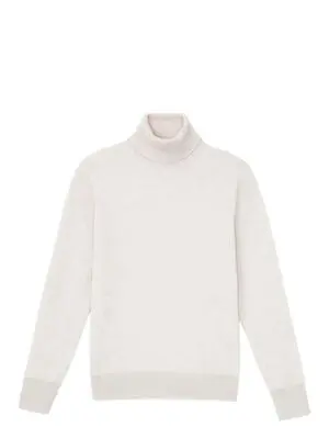 Lafayette 148 New York Cashmere Turtleneck Sweater - Oatmeal Melange