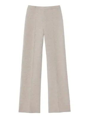 Lafayette 148 New York Cashmere Silk Double Knit Relaxed Fit Pants Beige