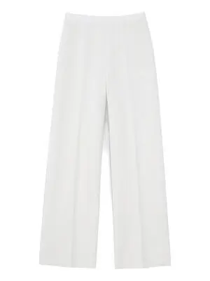 Lafayette 148 New York Cashmere Silk Double Knit Relaxed Fit Pants Cloud