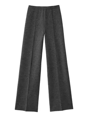 Lafayette 148 New York Cashmere Silk Double Knit Relaxed Fit Pants Grey