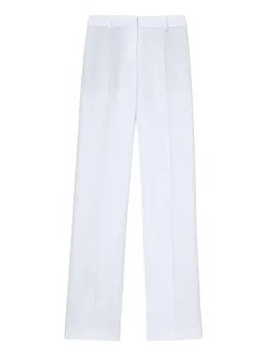 Lafayette 148 New York Crepe High-Rise Straight-Leg Pants Cloud